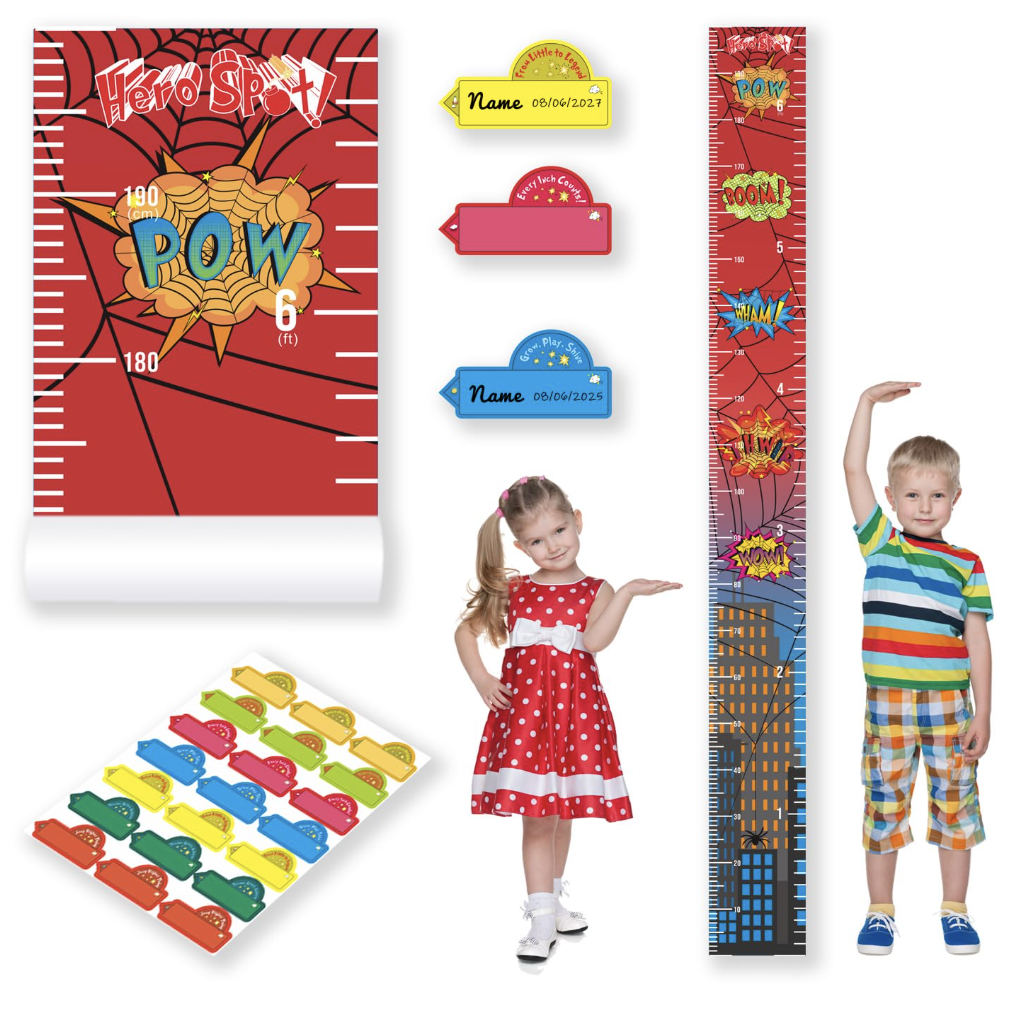 hero-themed kids growth chart - Home of The Humble Warrior
